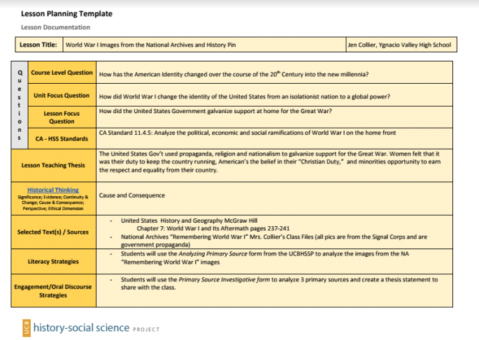 Working with Documents in Remembering WWI – Education Updates