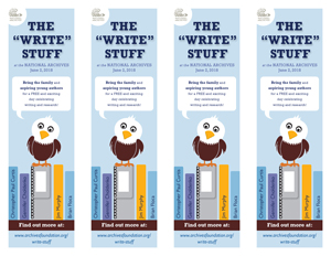 The “Write” Stuff at the National Archives on June 2nd – Education Updates