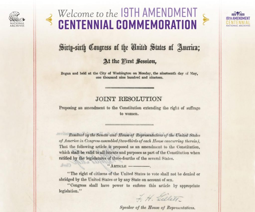 Commemorating The 19th Amendment Education Updates
